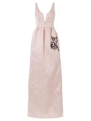 Erdem Embellished Crinkled-taffeta Gown - Pink
