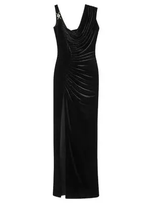Versace La Medusa Velvet Gown - Black