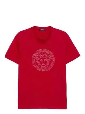 Versace Medusa Embellished T-shirt - Red