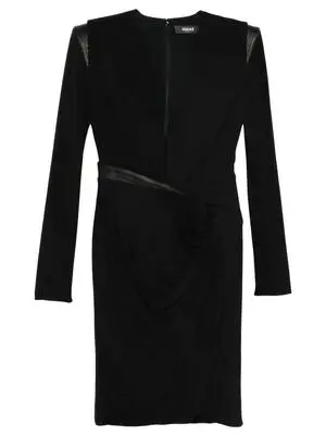 VERSACE Long-Sleeved V-Neck Midi Dress