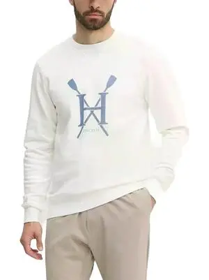 HACKETT Logo-embellished Crew-neck Sweatshirt - Neutrals