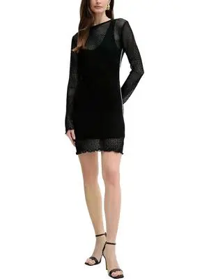 Pinko Pointelle-knit Mini Dress - Black