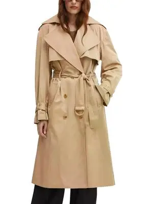 Bardot Halle Belted Double-breasted Trench Coat - Neutrals