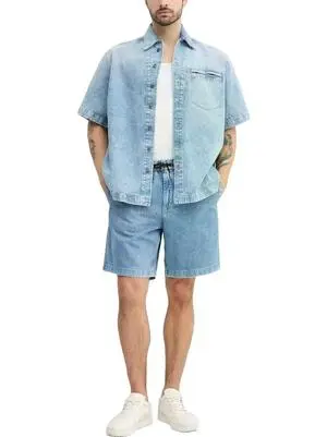 BOSS Short-sleeve Button-fastening Shirt - Blue