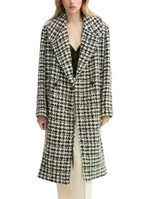 IRO PARIS Houndstooth Double-breasted Coat - Black