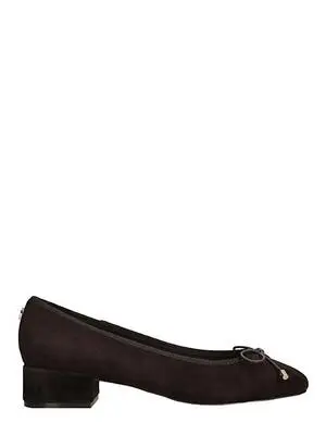 Steve Madden Suede Block Heel Shoes - Dark Brown
