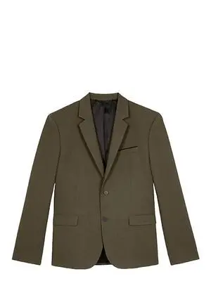 The Kooples Single-breasted Cotton And Linen Blazer - Navy