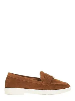 DUNE Suede Loafers - Dark Tan Suede