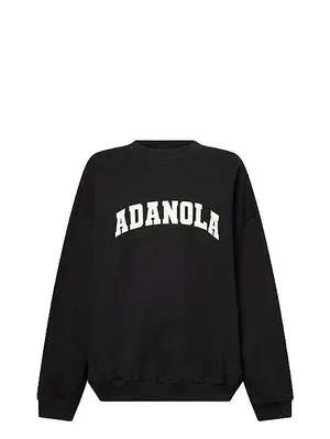 ADANOLA Cotton Oversized Sweatshirt Black