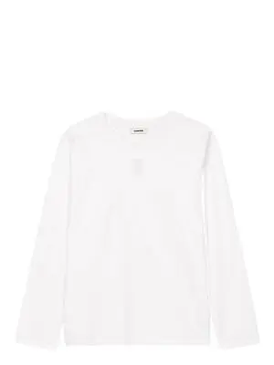 Sandro Brand-embroidered Long-sleeve T-shirt - White