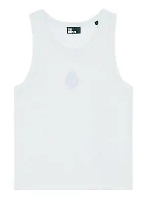 The Kooples Brand-embroidered Cotton-jersey Vest - Light Blue