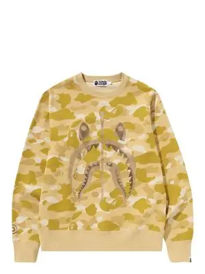 A BATHING APE Color Camo Shark Crewneck - Yellow