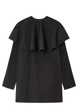 GANNI Ruffled Cape-attachment Mini Dress - Black