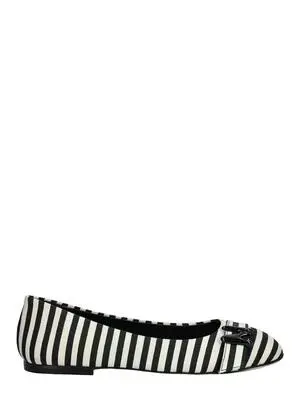 MSGM Striped Ballerinas - Black