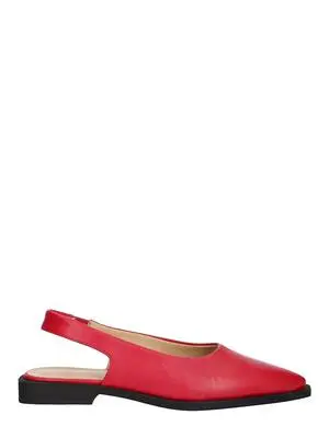 SUMMERY COPENHAGEN Slingback Pointed-toe Ballet Flats - Red