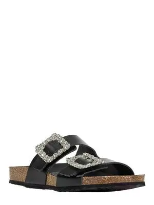 Geox Embellished Buckles Flat Sandals - Black