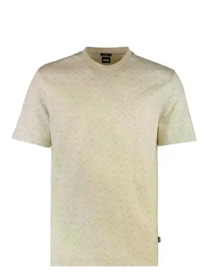 BOSS Logo-print Crew-neck T-shirt - Neutrals