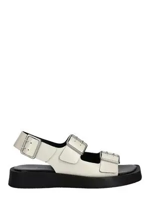 SUMMERY COPENHAGEN Buckle-detail Platform Sandals - White