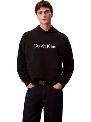 Calvin Klein Standard Logo Terry Hoodie - Black