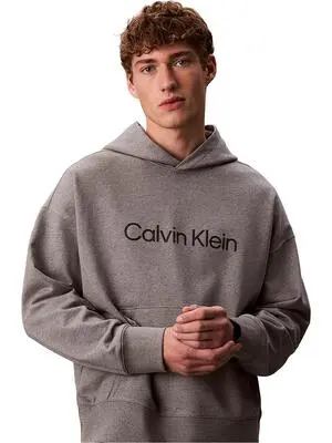Calvin Klein Standard Logo Terry Hoodie - Medium Grey Heather