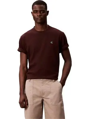 Calvin Klein Embroidered Monogram Relaxed T-shirt - Rich Brown