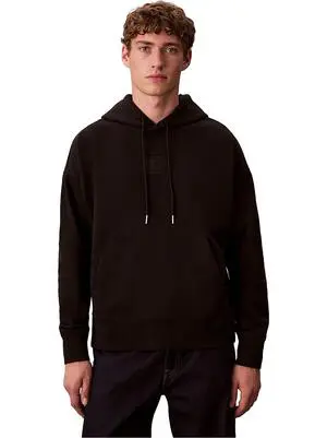 Calvin Klein Emblem Logo Terry Hoodie - Black