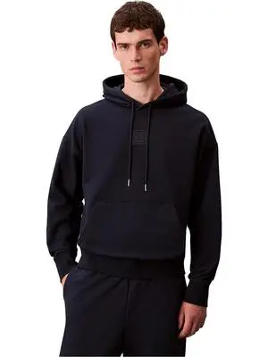 Calvin Klein Emblem Logo Terry Hoodie Dark Sapphire