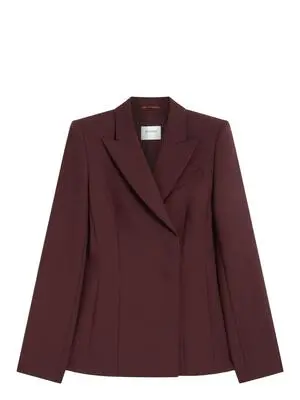 Max Mara Slim-fit Gabardine Jacket - Wine-coloured