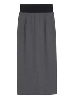 Max Mara Longuette Skirt With Elasticated Waist - Dark Grey