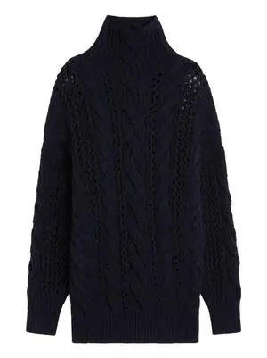 Max Mara Oversized Cable-knit Jumper - Oil