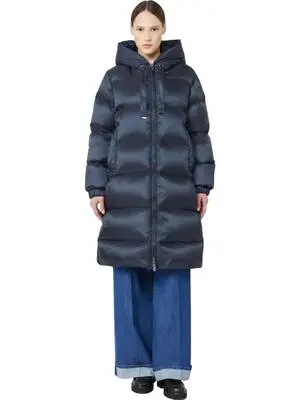 Max Mara Water-repellent Midi Down Jacket - Midnightblue