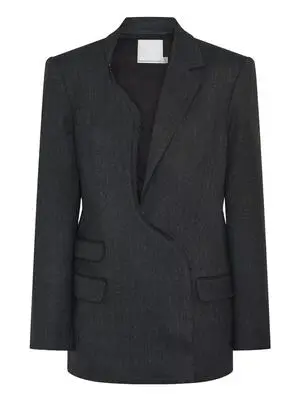 Christopher Esber Torrent Pinstripe Asymmetrical Blazer - Black