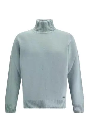BROOKSFIELD Turtleneck Ribbed-hem Sweater - Blue
