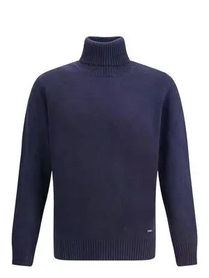 BROOKSFIELD Ribbed-hem Turtleneck Sweater - Blue