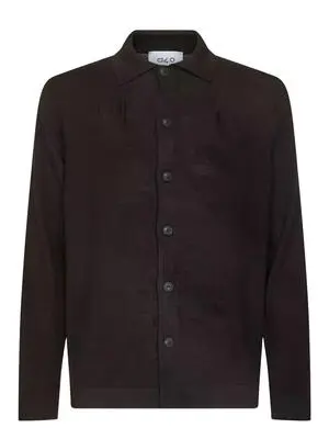 D4.0 Polo-collar Button Shirt - Brown