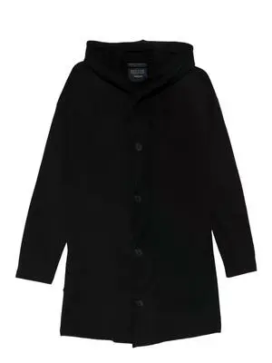 Yohji Yamamoto Hooded Button-fastening Coat - Black