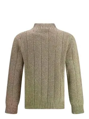 BROOKSFIELD Cable-knit High-neck Sweater - Neutrals