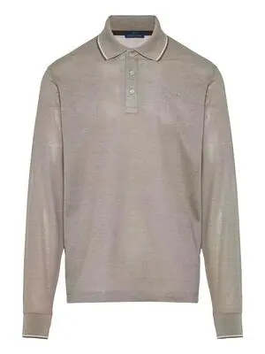 Paul & Shark Long-sleeve Tipped Polo Shirt - Neutrals