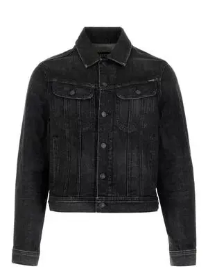 TOM FORD Long-sleeved Denim Jacket - Black