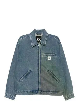FINGERCROXX Zipped Denim Jacket - Blue