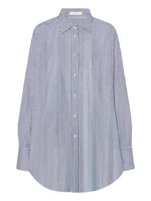 THE ROW Stripe-pattern Cotton Shirt - Blue