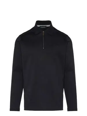 Paul & Shark Long-sleeve Zip Polo Shirt - Black