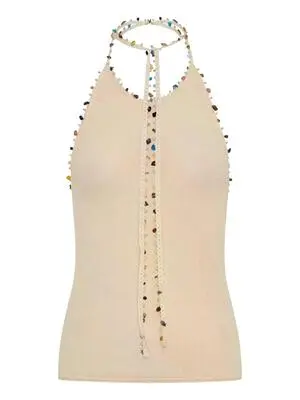 Christopher Esber Beach Quartz Halter-neck Tank Top - Neutrals