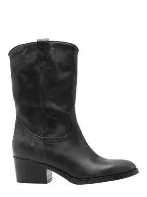 CURIOSITÈ 50mm Calf-leather Cowboy Boots - Black
