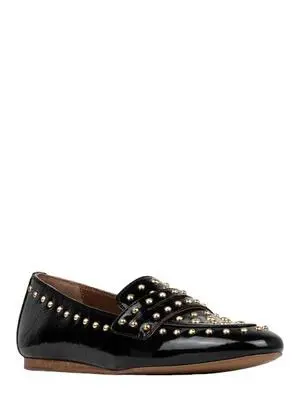 DONALD PLINER Studded Leather Loafer - Black