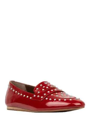 DONALD PLINER Studded Leather Loafer Tomato