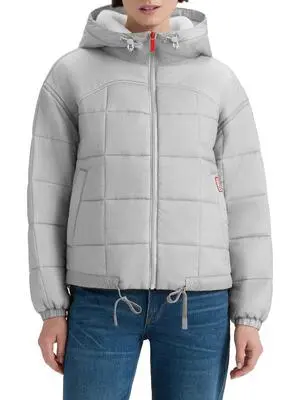 Hunter Crinkle Puffer Jacket Silver Grey