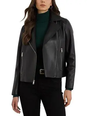Ralph Lauren Moto Leather Jacket - Black