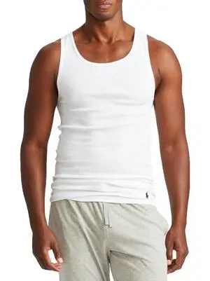 Polo Ralph Lauren 3-pack Cotton Rib Tank Undershirts - White/white