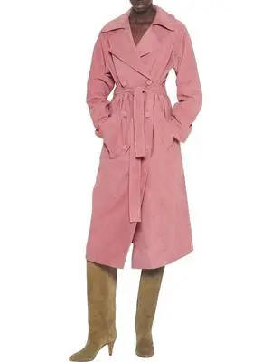 AS By DF Candy Supersuede Trench Coat - Mauve